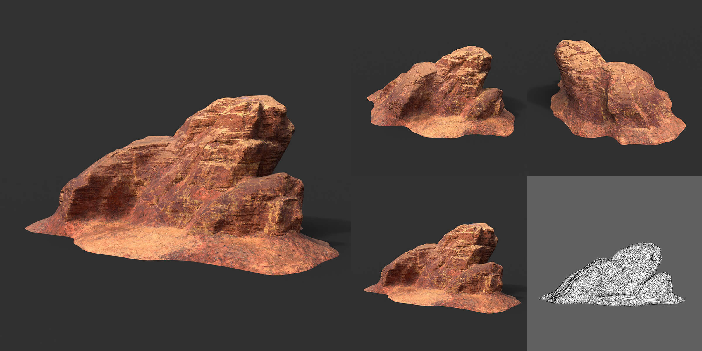 Low Poly Canyon Desert Rock Pack - 3D Model by mega3d