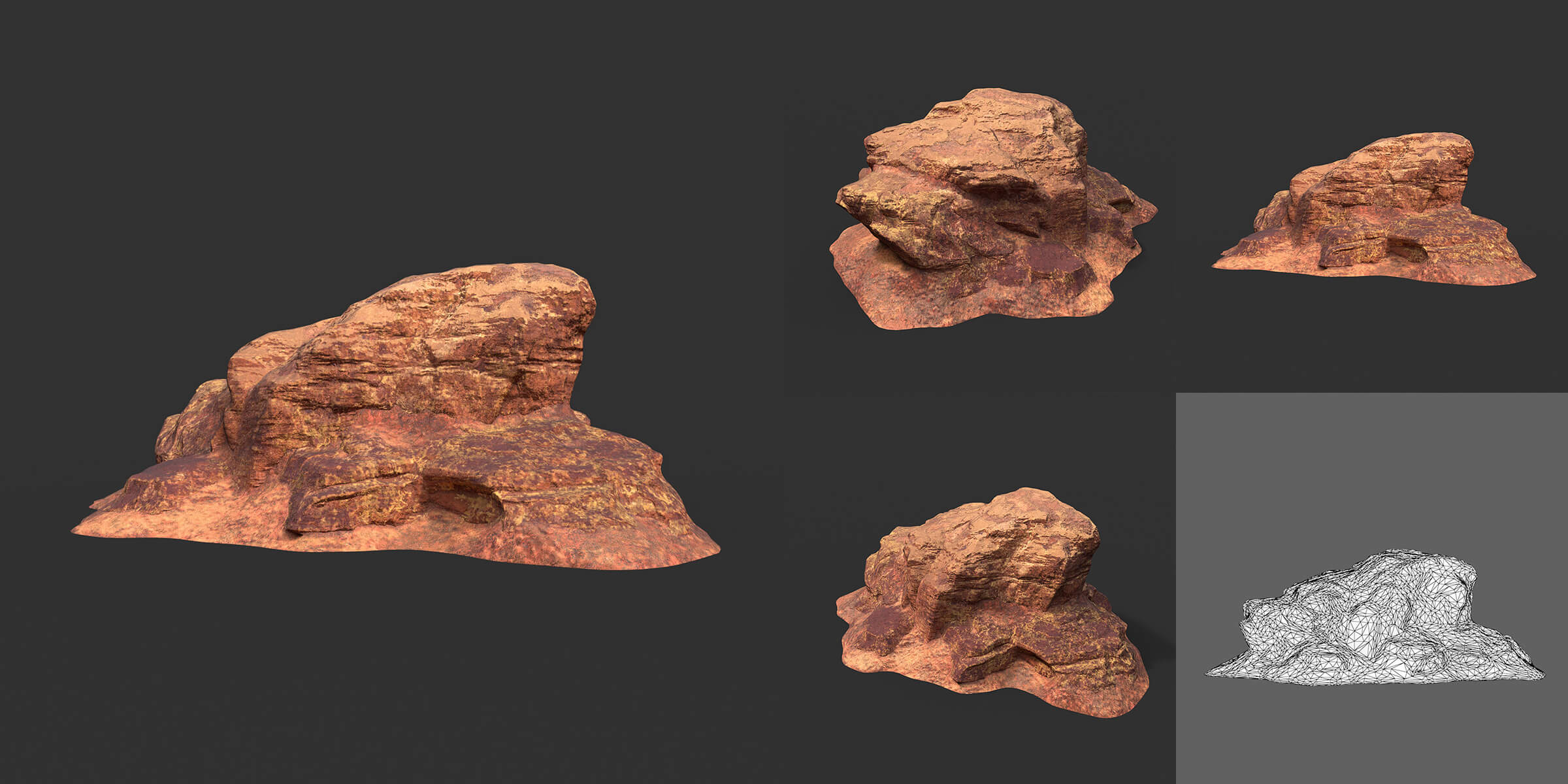 Low Poly Canyon Desert Rock Pack - 3D Model by mega3d