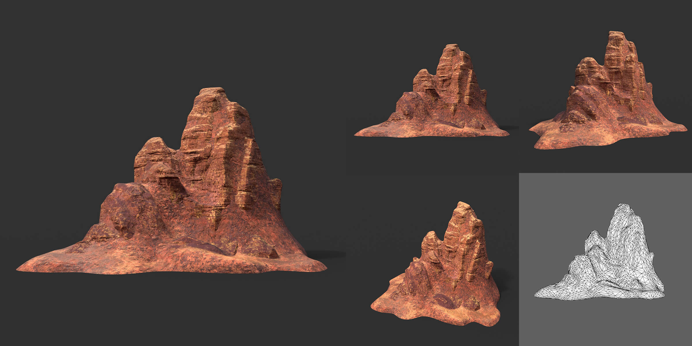 Low Poly Canyon Desert Rock Pack - 3D Model by mega3d