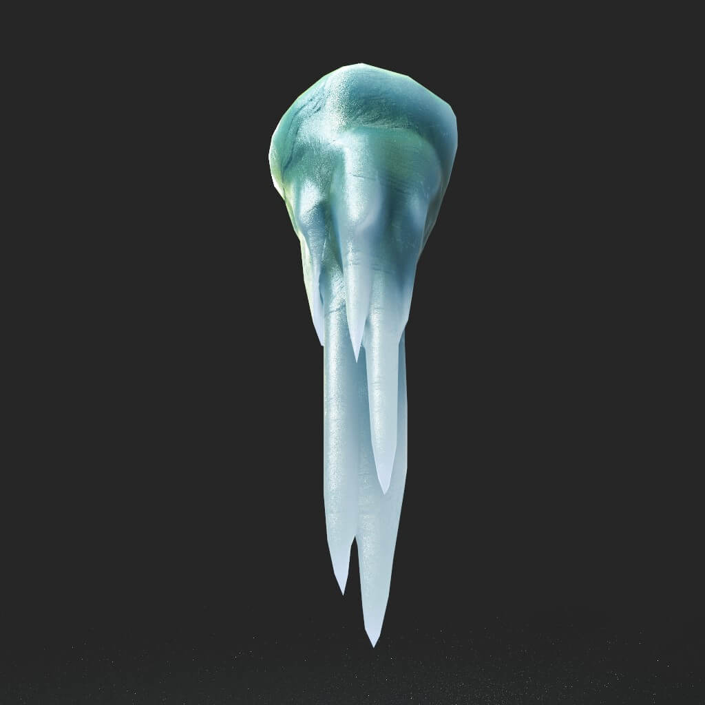 Low Poly Ice Spike Cave 230501 - 3D Model by mega3d