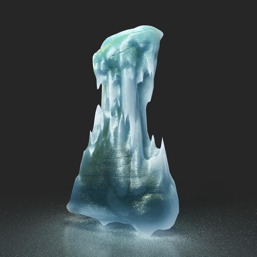 Low Poly Ice Spike Cave 230501 - 3D Model by mega3d