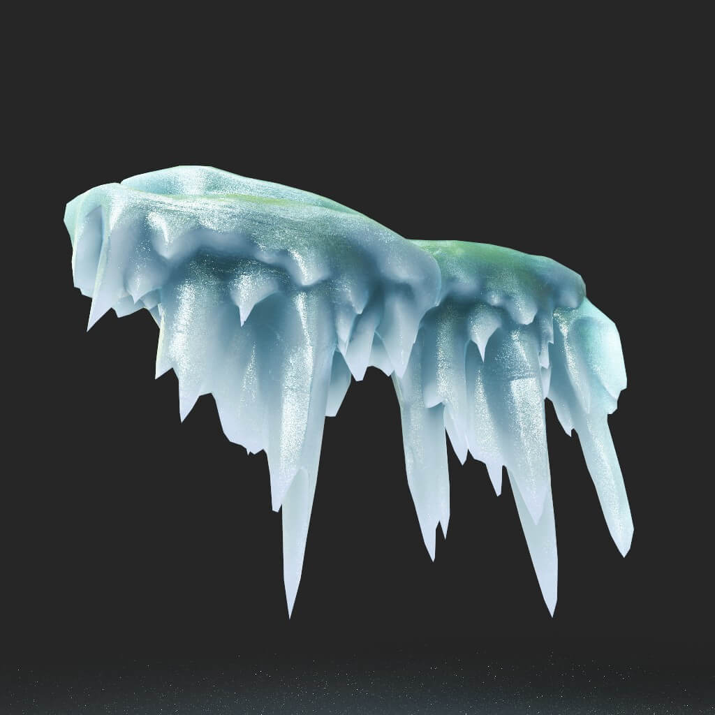 Low Poly Ice Spike Cave 230501 - 3D Model by mega3d