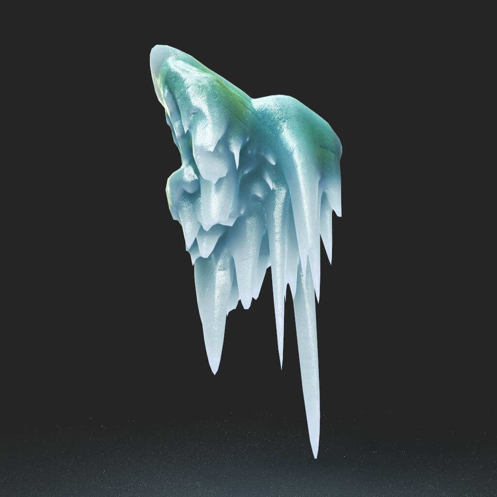 Low Poly Ice Spike Cave 230501 - 3D Model by mega3d