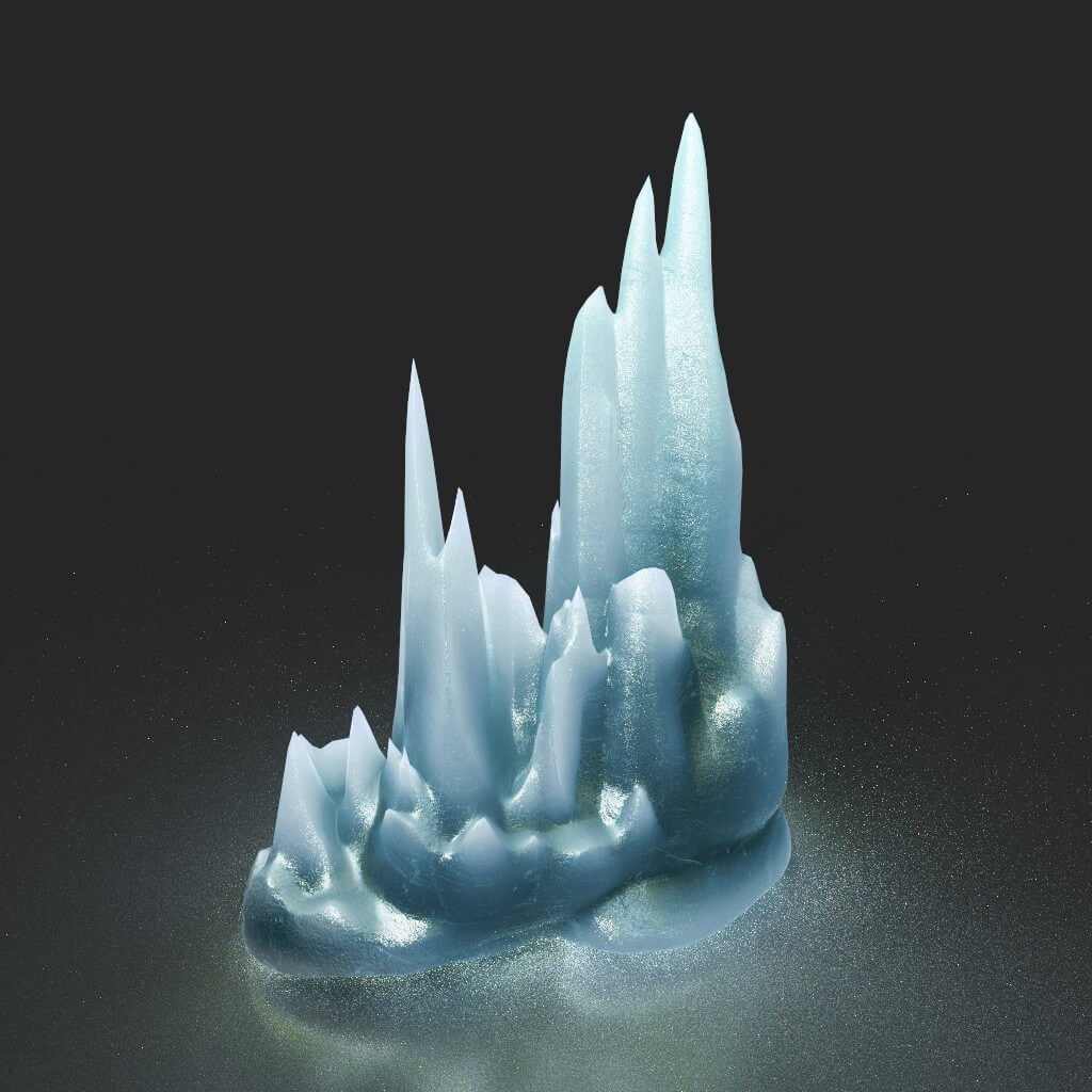 Low Poly Ice Spike Cave 230501 - 3D Model by mega3d