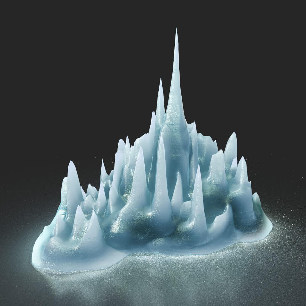 Low Poly Ice Spike Cave 230501 - 3D Model by mega3d