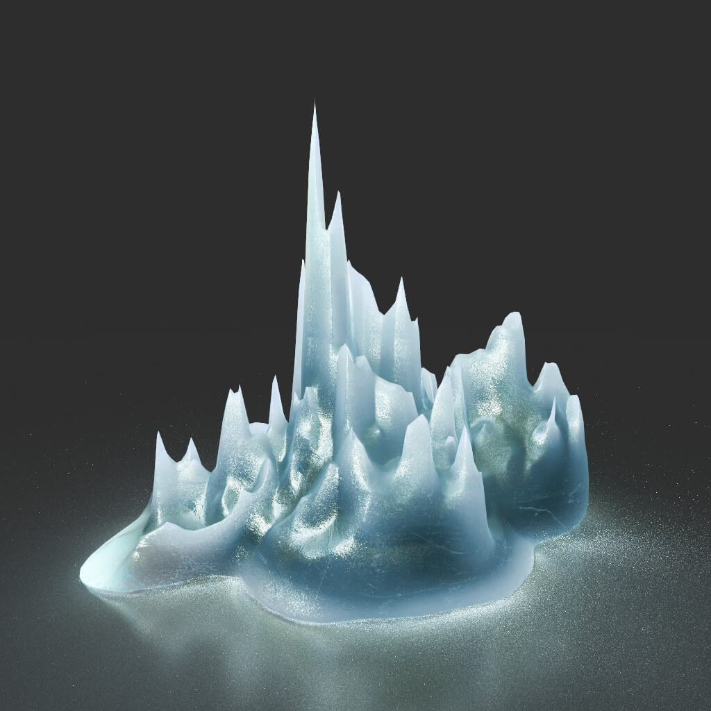 Low Poly Ice Spike Cave 230501 - 3D Model by mega3d