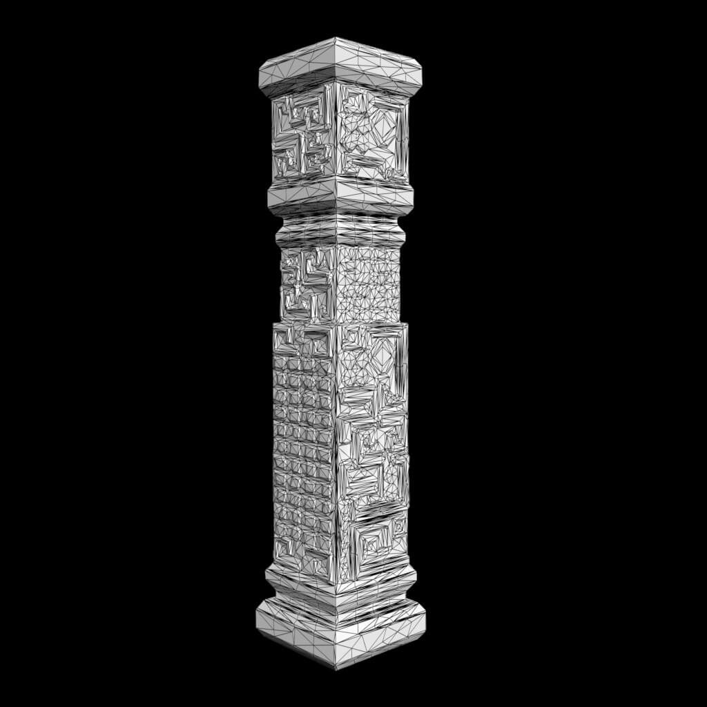 Low Poly Mayan Inca Aztec Column Modular Pack Mossy 210616 - 3D Model ...