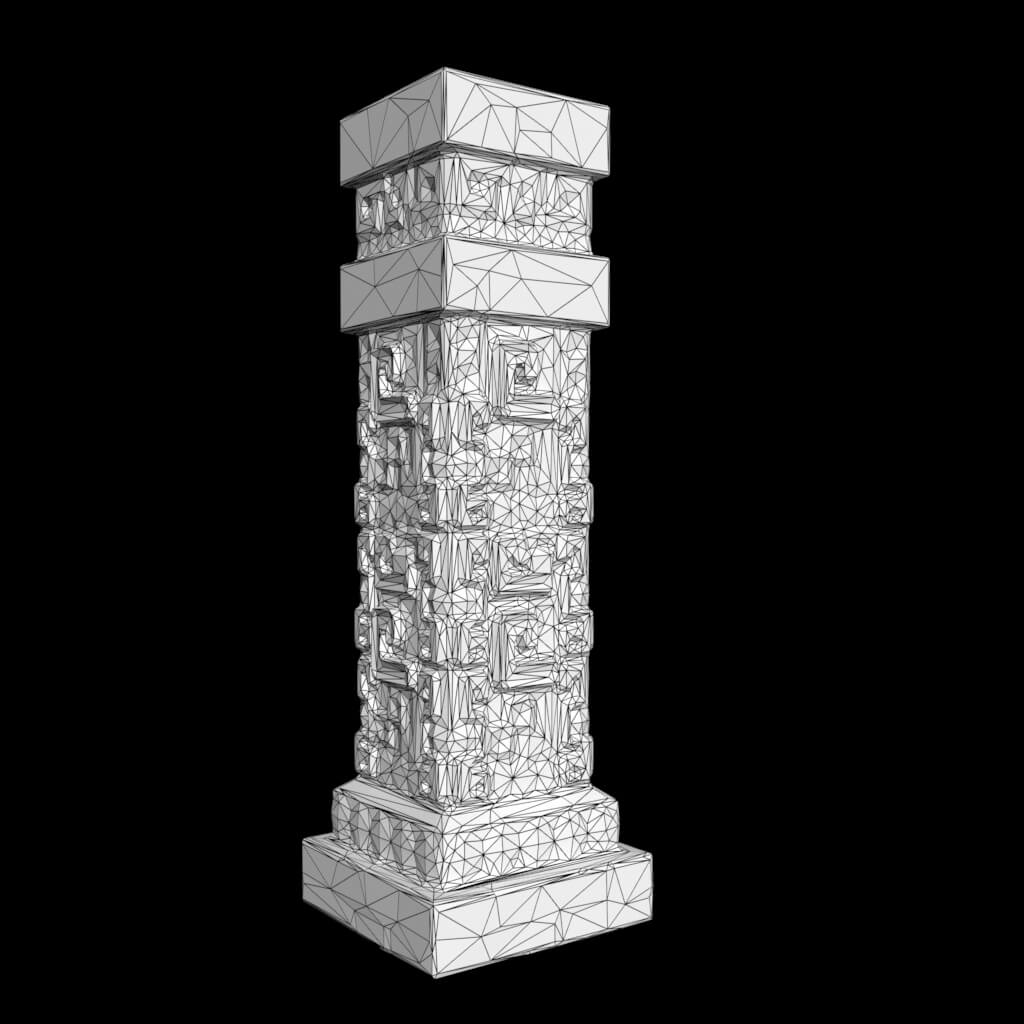 Low Poly Mayan Inca Aztec Column Modular Pack Mossy 210616 - 3D Model ...