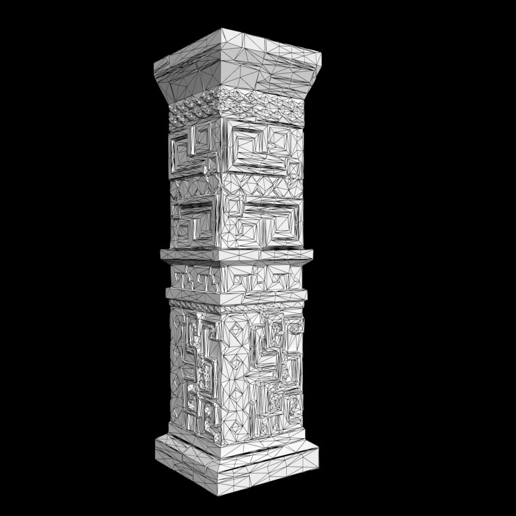 Low Poly Mayan Inca Aztec Column Modular Pack Mossy 210616 - 3D Model ...