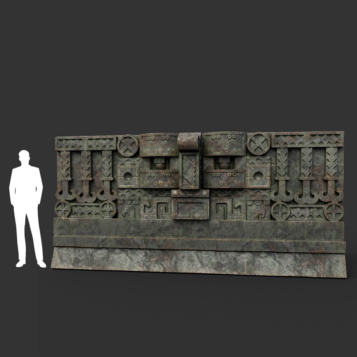 Low Poly Mayan Inca Aztec Wall Modular Pack Mossy 210616 - 3D Model by ...
