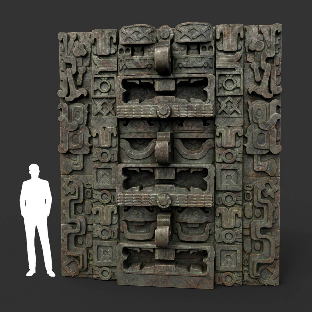 Low Poly Mayan Inca Aztec Wall Modular Pack Mossy 210616 - 3D Model by ...