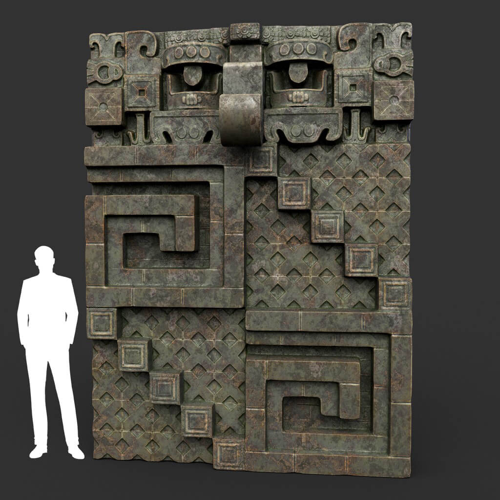 Low Poly Mayan Inca Aztec Wall Modular Pack Mossy 210616 - 3D Model by ...
