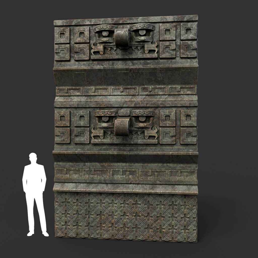 Low Poly Mayan Inca Aztec Wall Modular Pack Mossy 210616 - 3D Model by ...