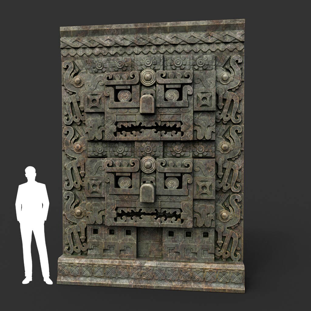 Low Poly Mayan Inca Aztec Wall Modular Pack Mossy 210616 - 3D Model by ...