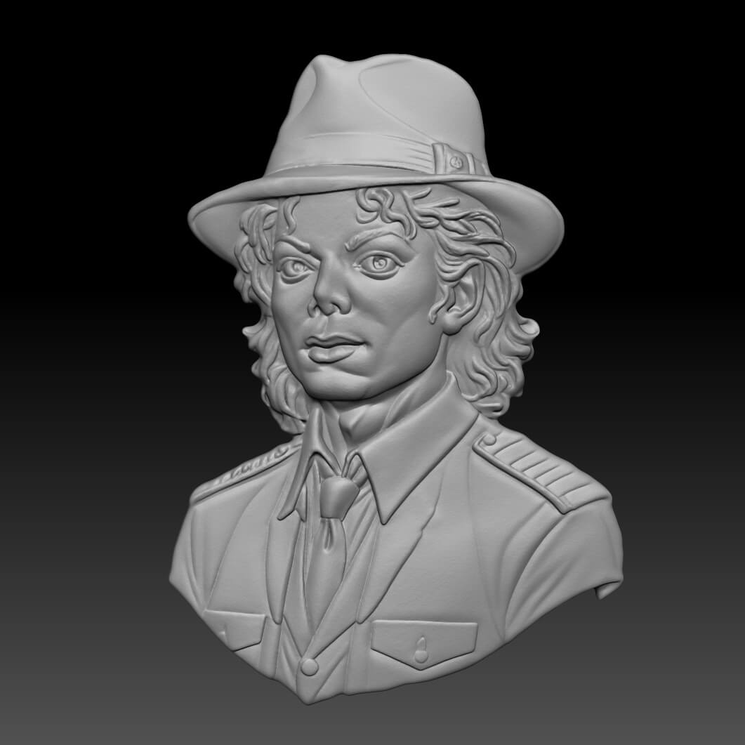 Michael Jackson Bas Relief 230828 3D Print Model by mega3d