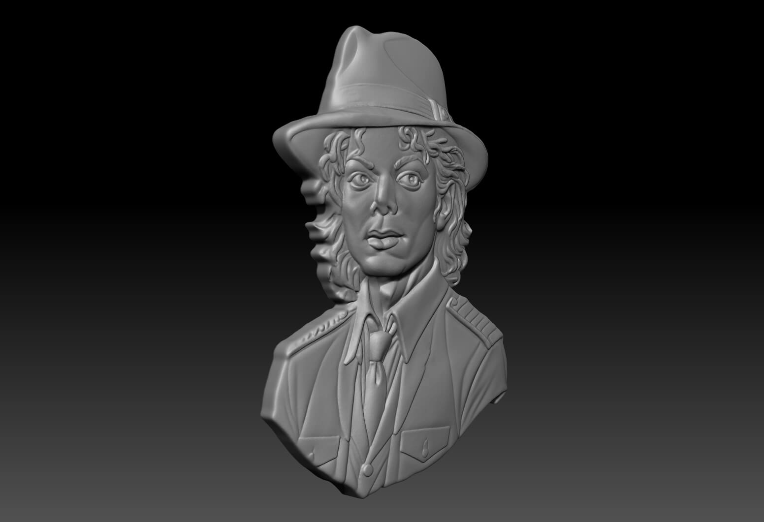 Michael Jackson Bas Relief 230828 3D Print Model by mega3d