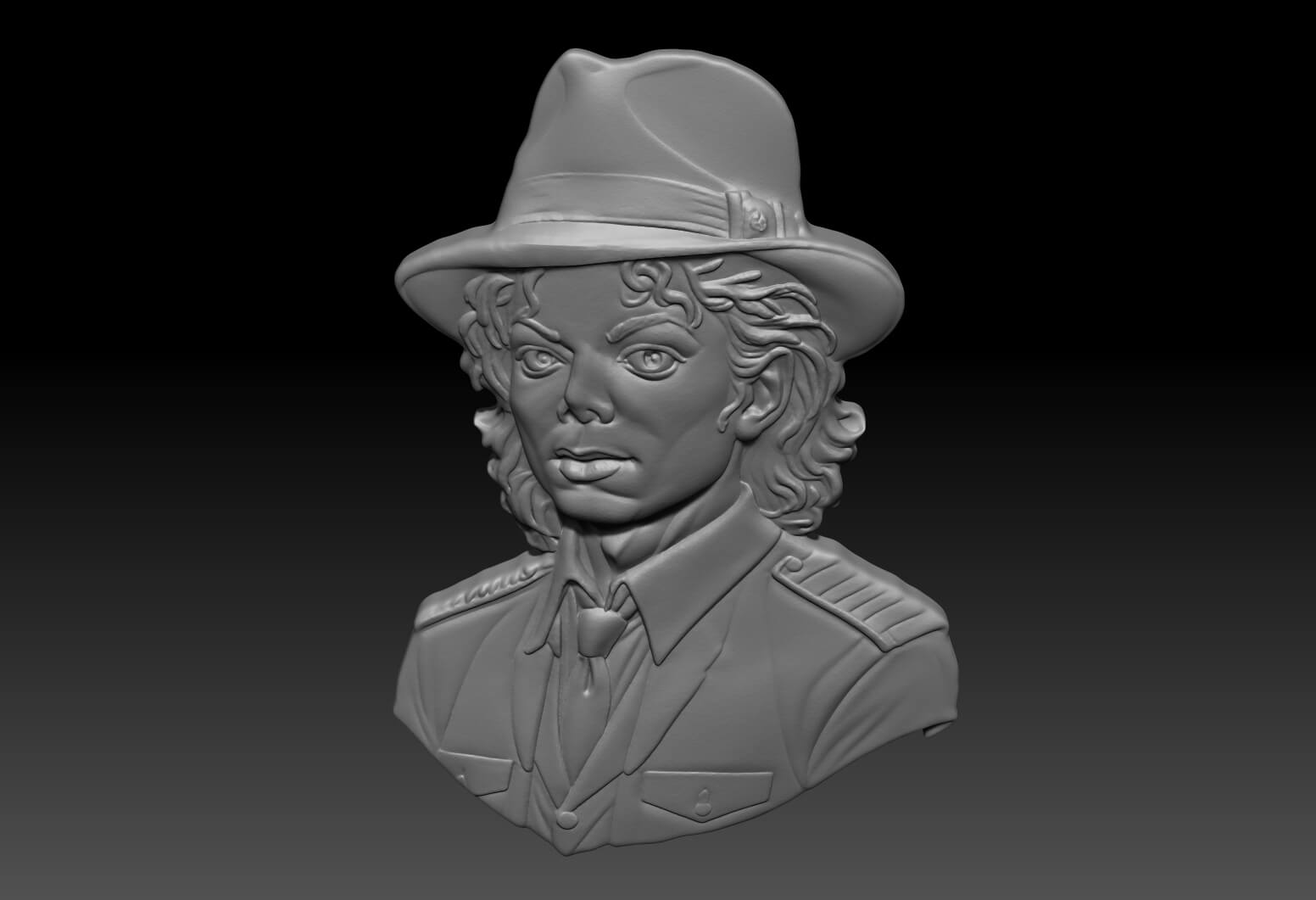 Michael Jackson Bas Relief 230828 3D Print Model by mega3d