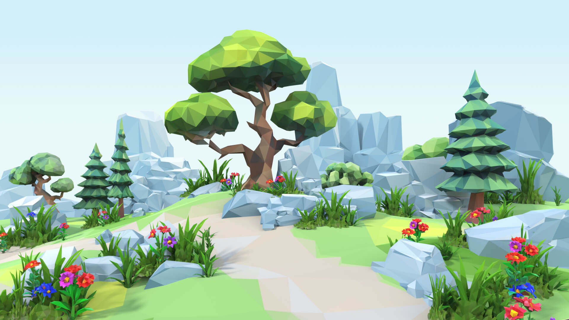 Nature Game Assets - Stylized 3D Model by mega3d