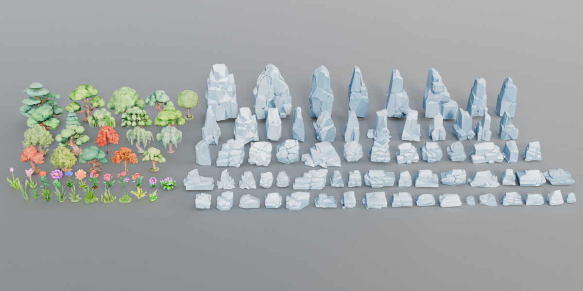 Nature Game Assets - Stylized 3D Model by mega3d