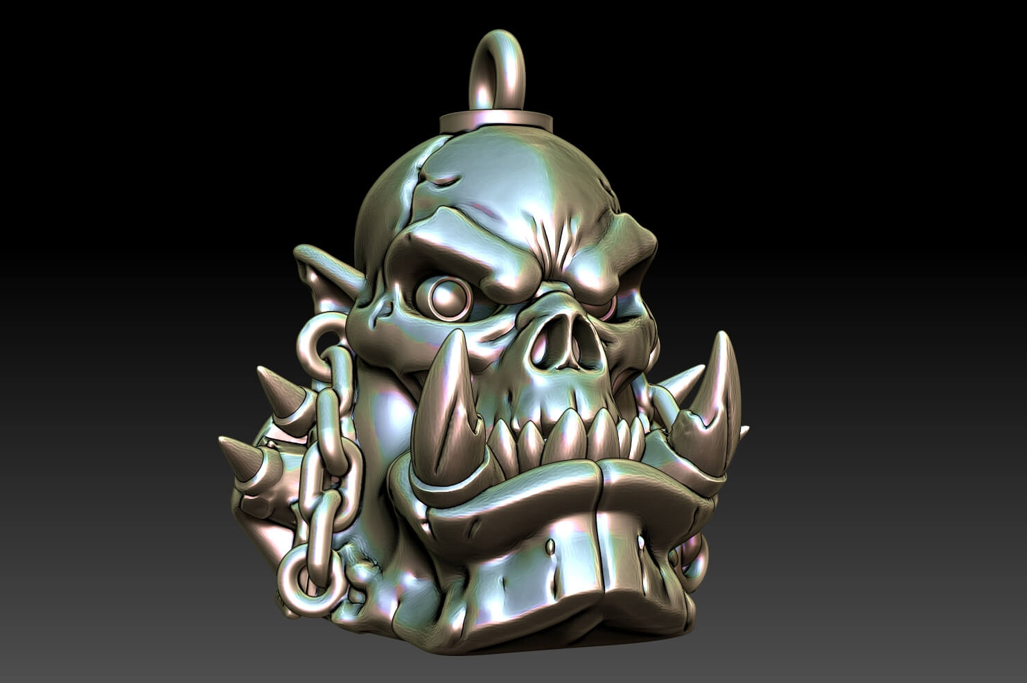 Orc Skull Pendant Package - 3D Model by mega3d