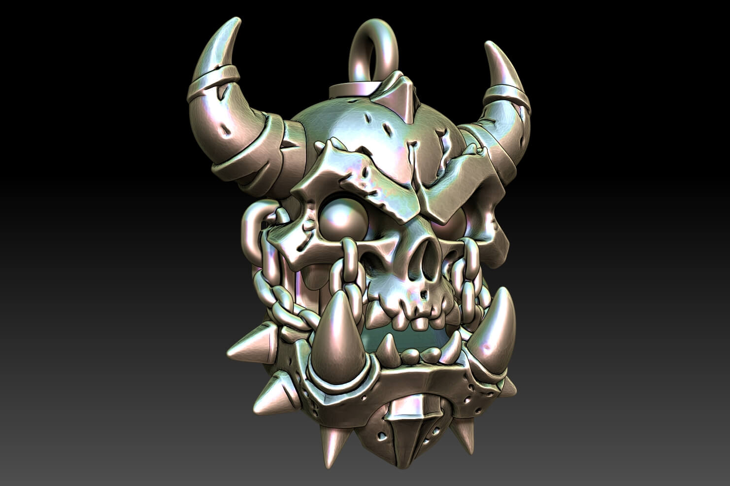 Orc Skull Pendant Package - 3D Model by mega3d
