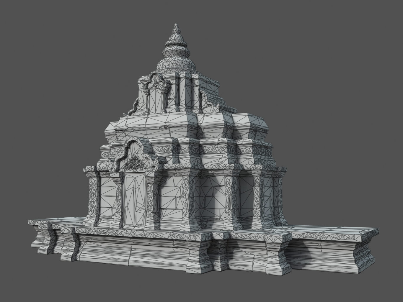 Ruin Ancient Temple - Khmer Architecture Pack 3D Model by mega3d