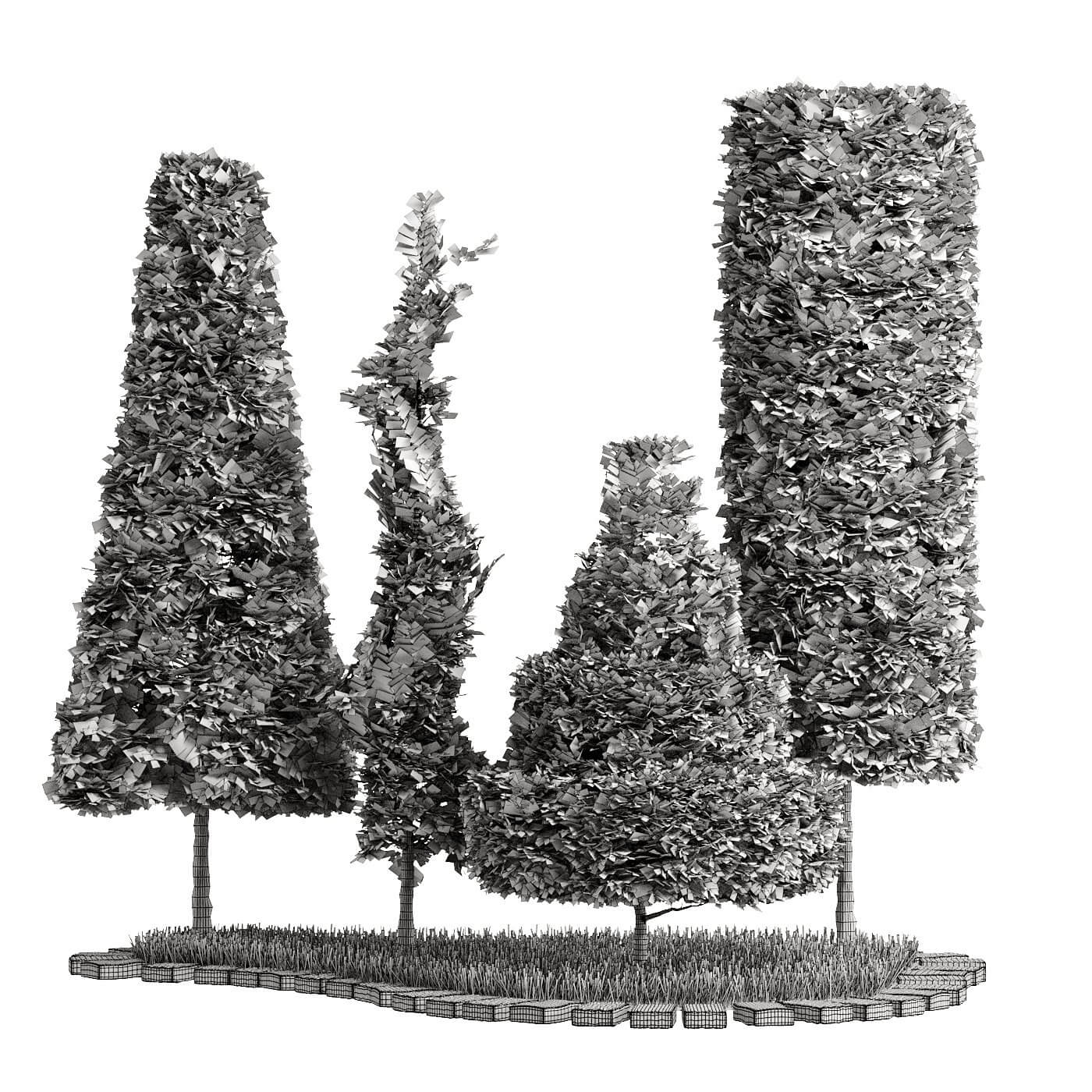 Garden Boxwood Trees 01 - 3D Model by Mehran1369