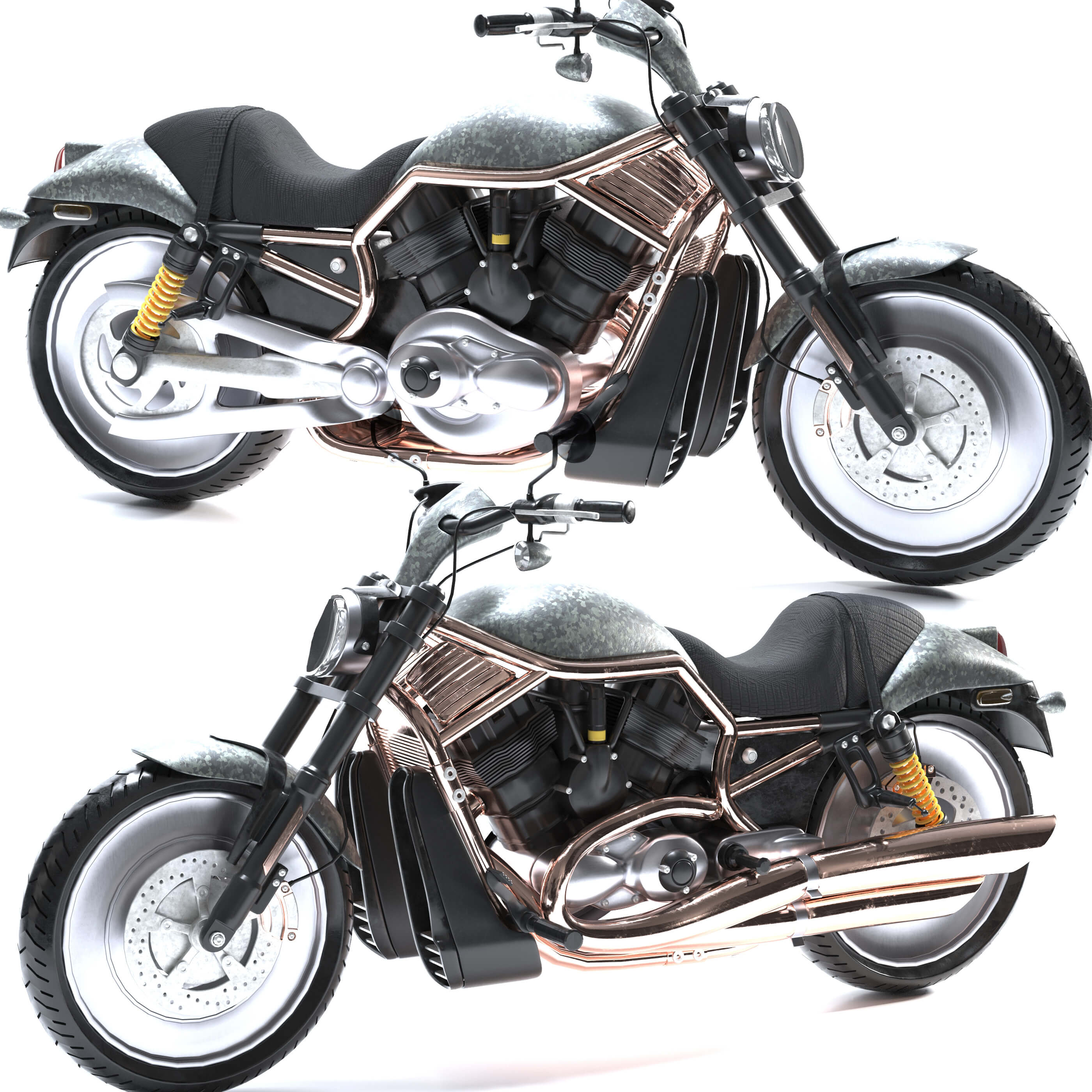 Classic Motorcycle - 3D Model by Mehrdad002100
