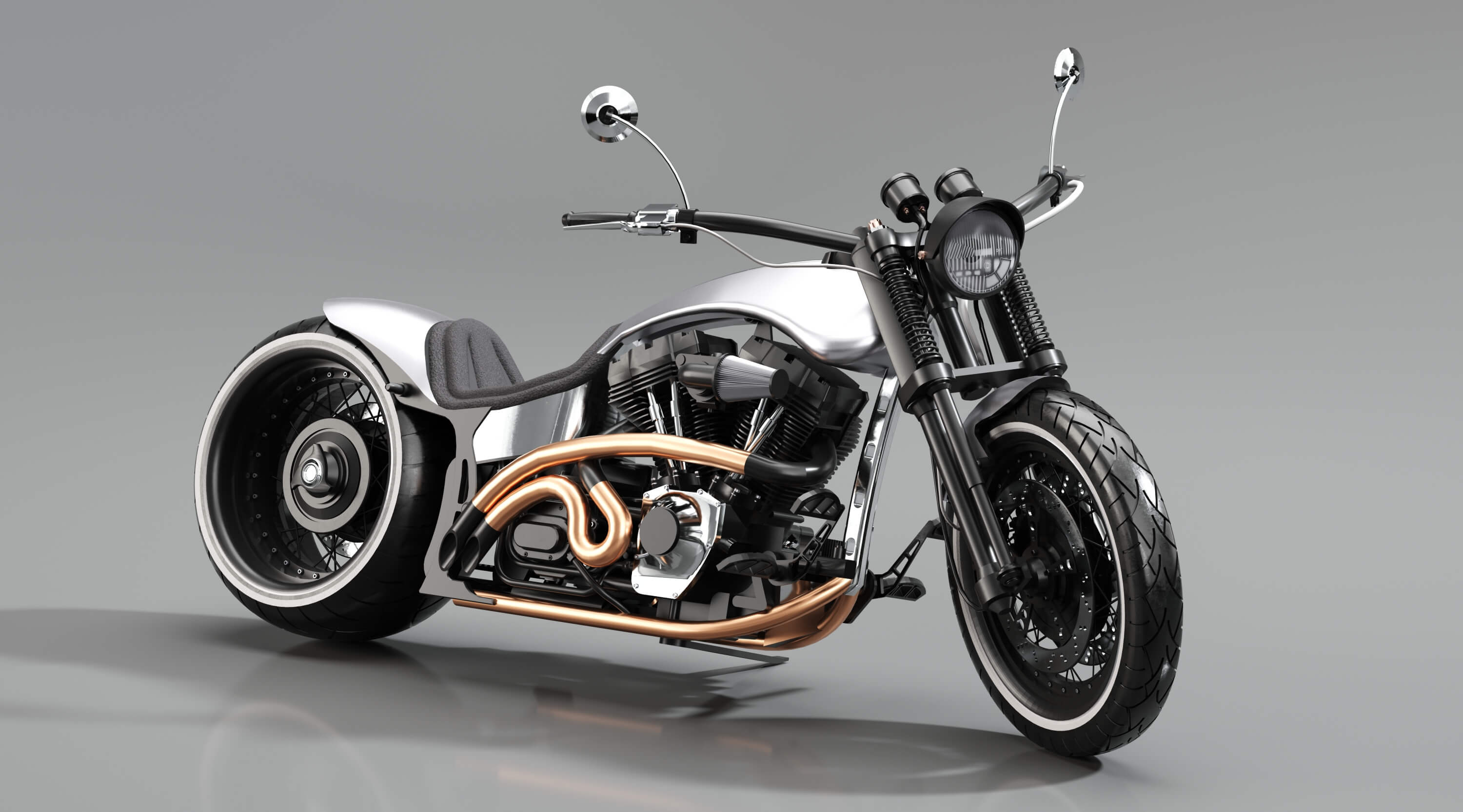 Harley-Davidson Custombike 3D Model by Mehrdad002100