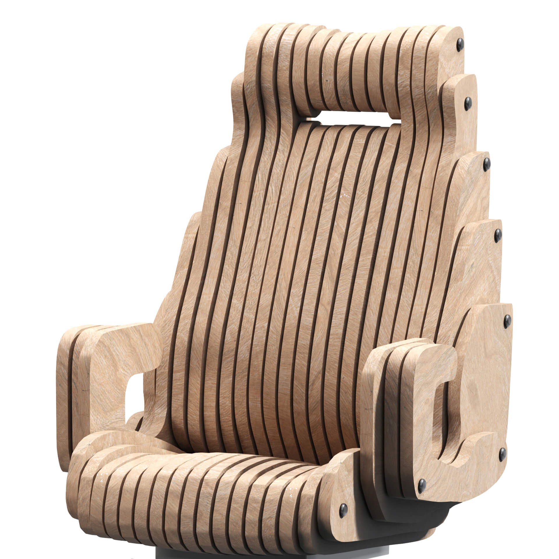 Parametric Wooden Office Chair - 3D Model by Mehrdad002100