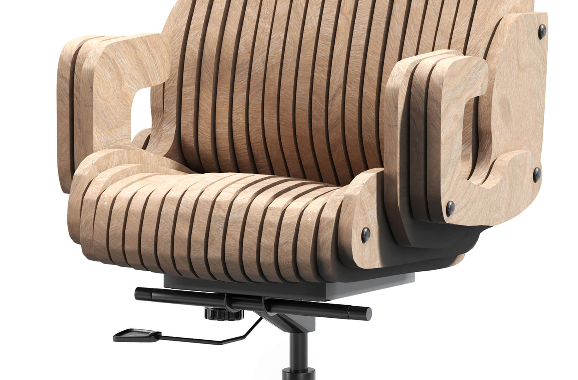 Parametric Wooden Office Chair - 3D Model by Mehrdad002100