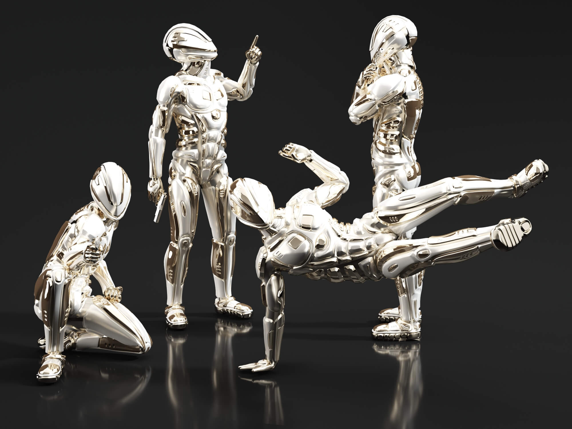 Silver Robot - 3D Model by Mehrdad002100