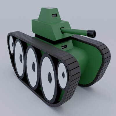 Low Poly Tank - 3D Model by Meigaluh