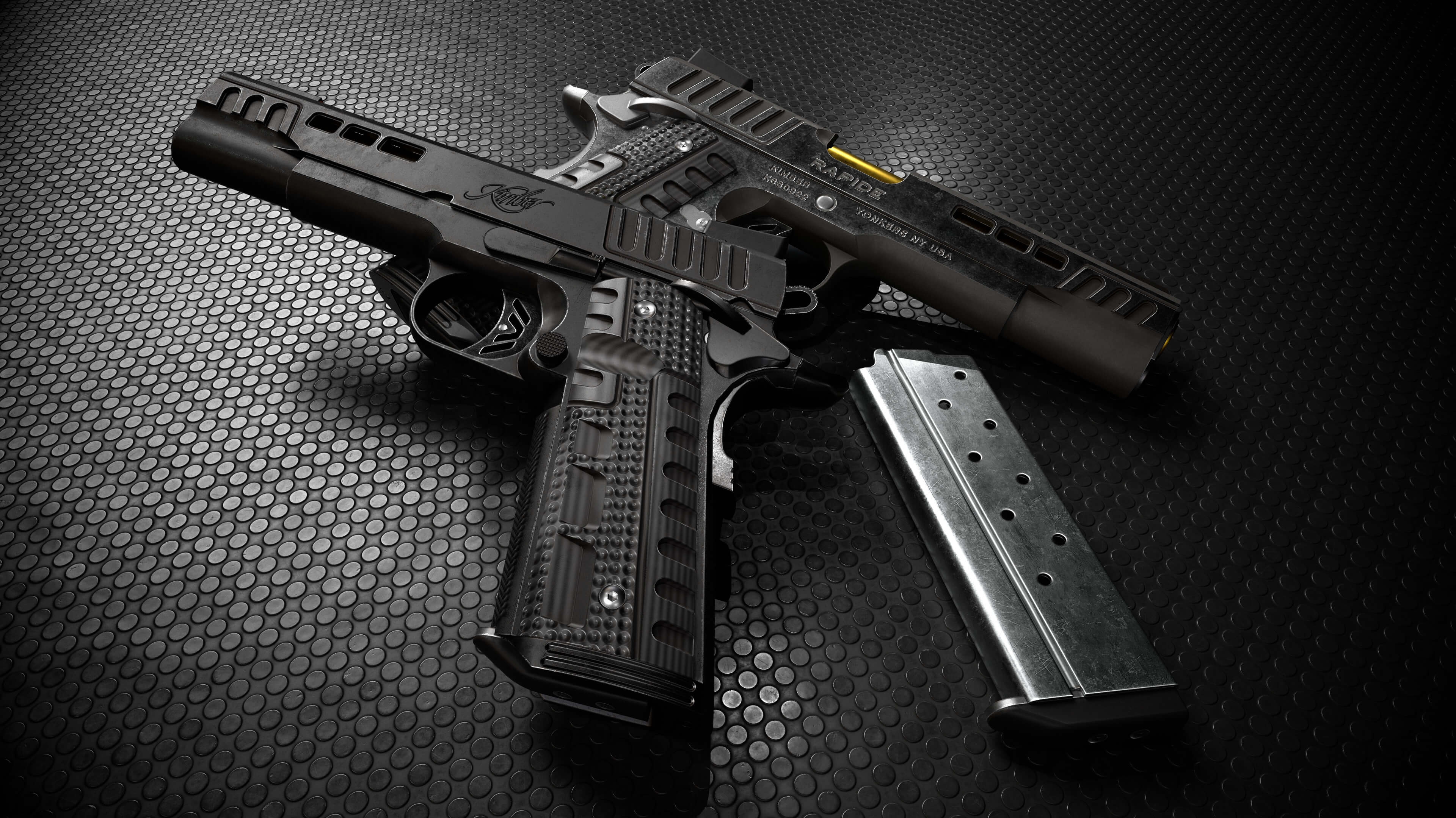 Combat Technology Handgun 3D Render, Digital Art by Mendjr1