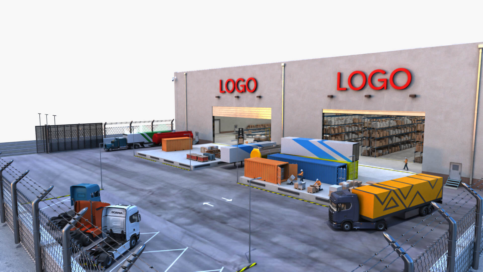 Warehouse Industrial Factory - 3D Model by Meraz99