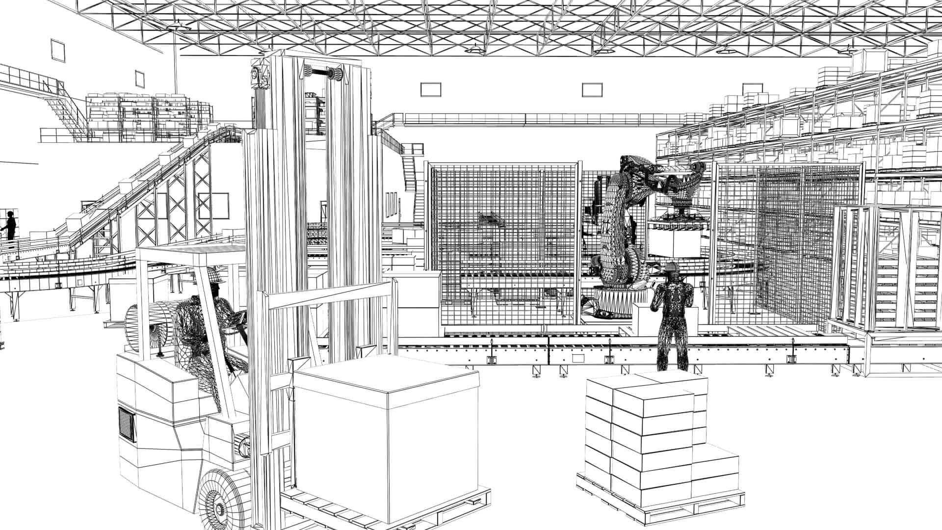 Warehouse Industrial Factory - 3D Model by Meraz99