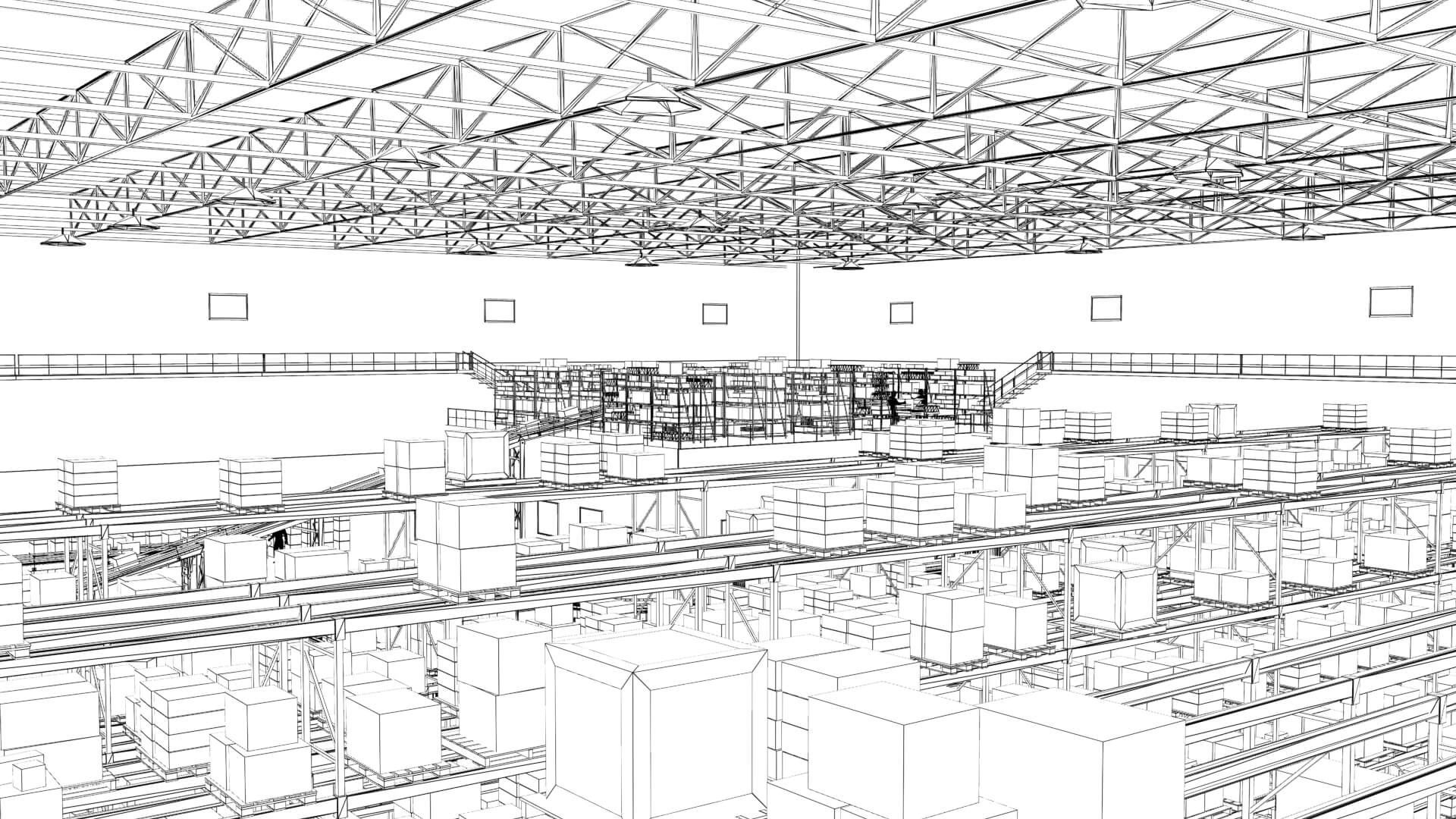 Warehouse Industrial Factory - 3D Model by Meraz99