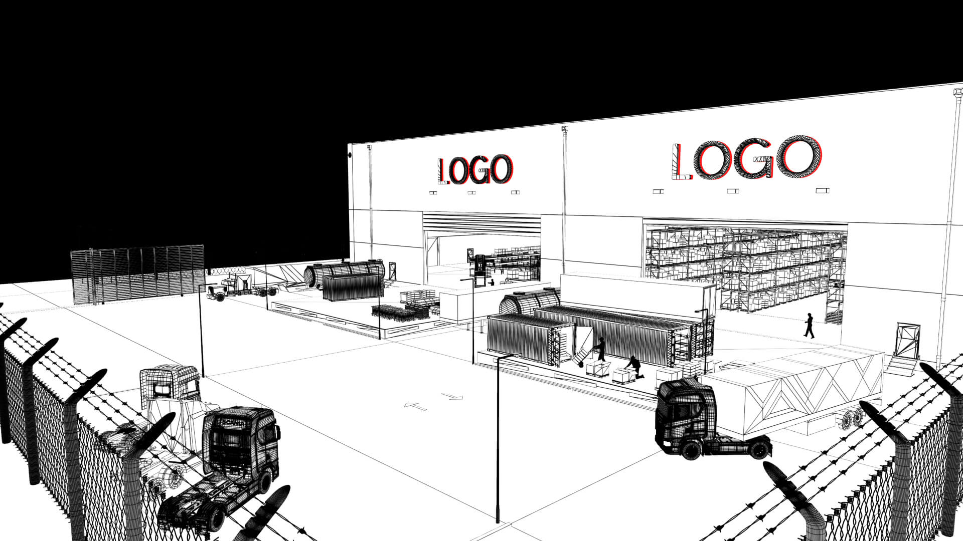 Warehouse Industrial Factory - 3D Model by Meraz99