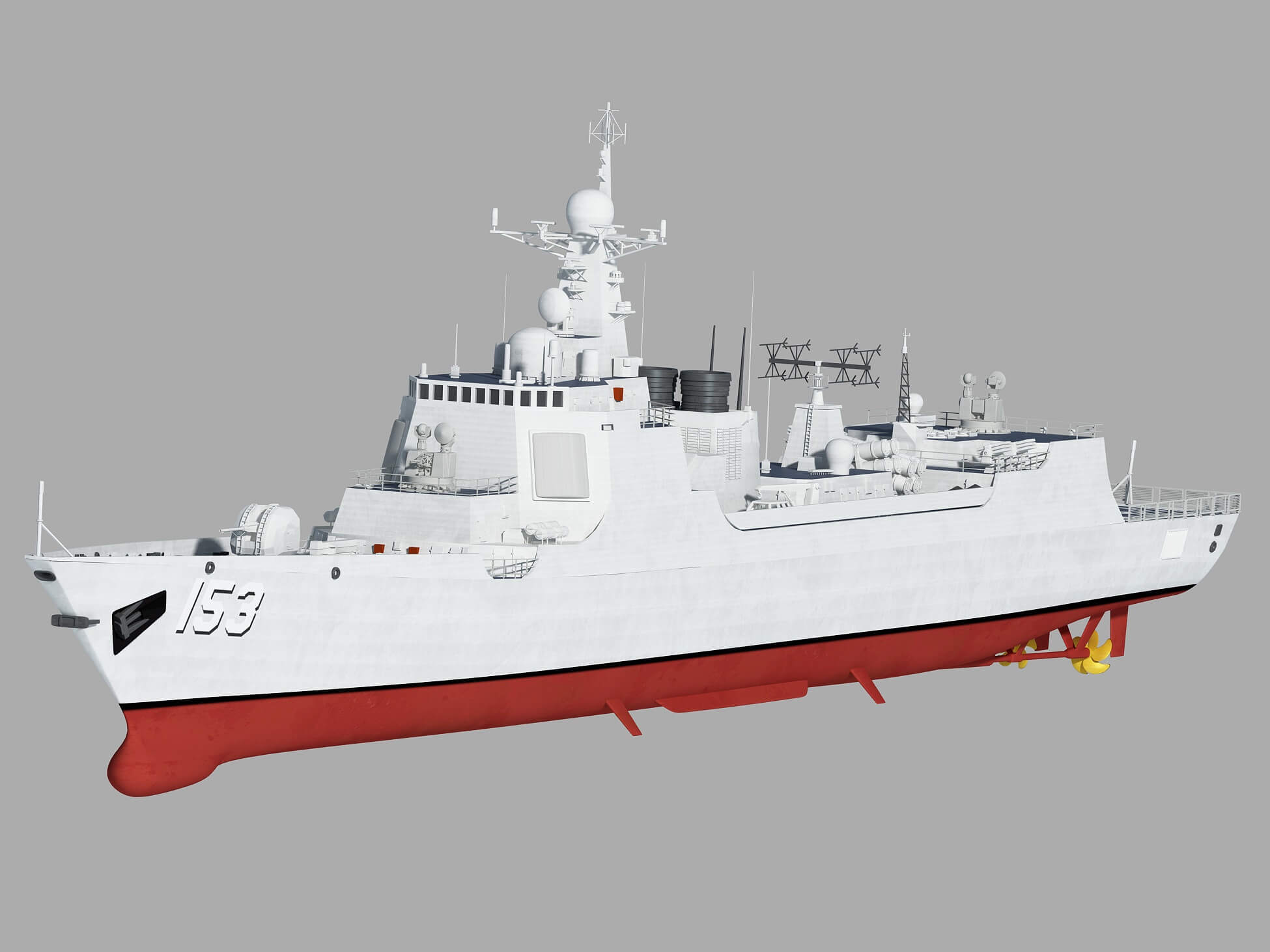153 Xi an Type 052C Class Destroyer - 3D Model by Mermodels