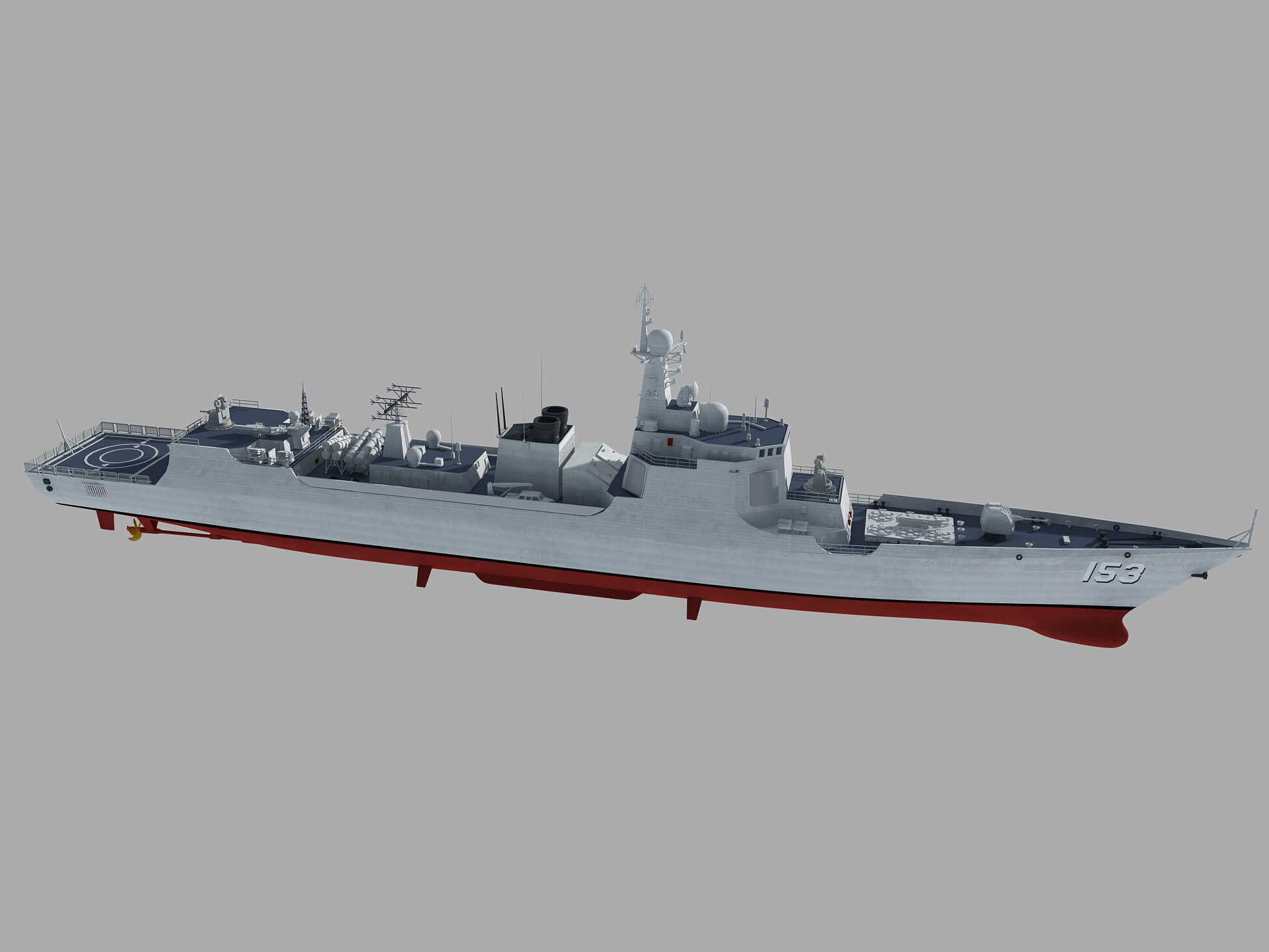 153 Xi an Type 052C Class Destroyer - 3D Model by Mermodels