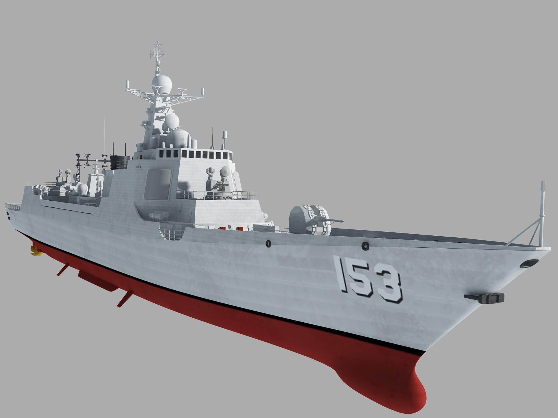 153 Xi an Type 052C Class Destroyer - 3D Model by Mermodels