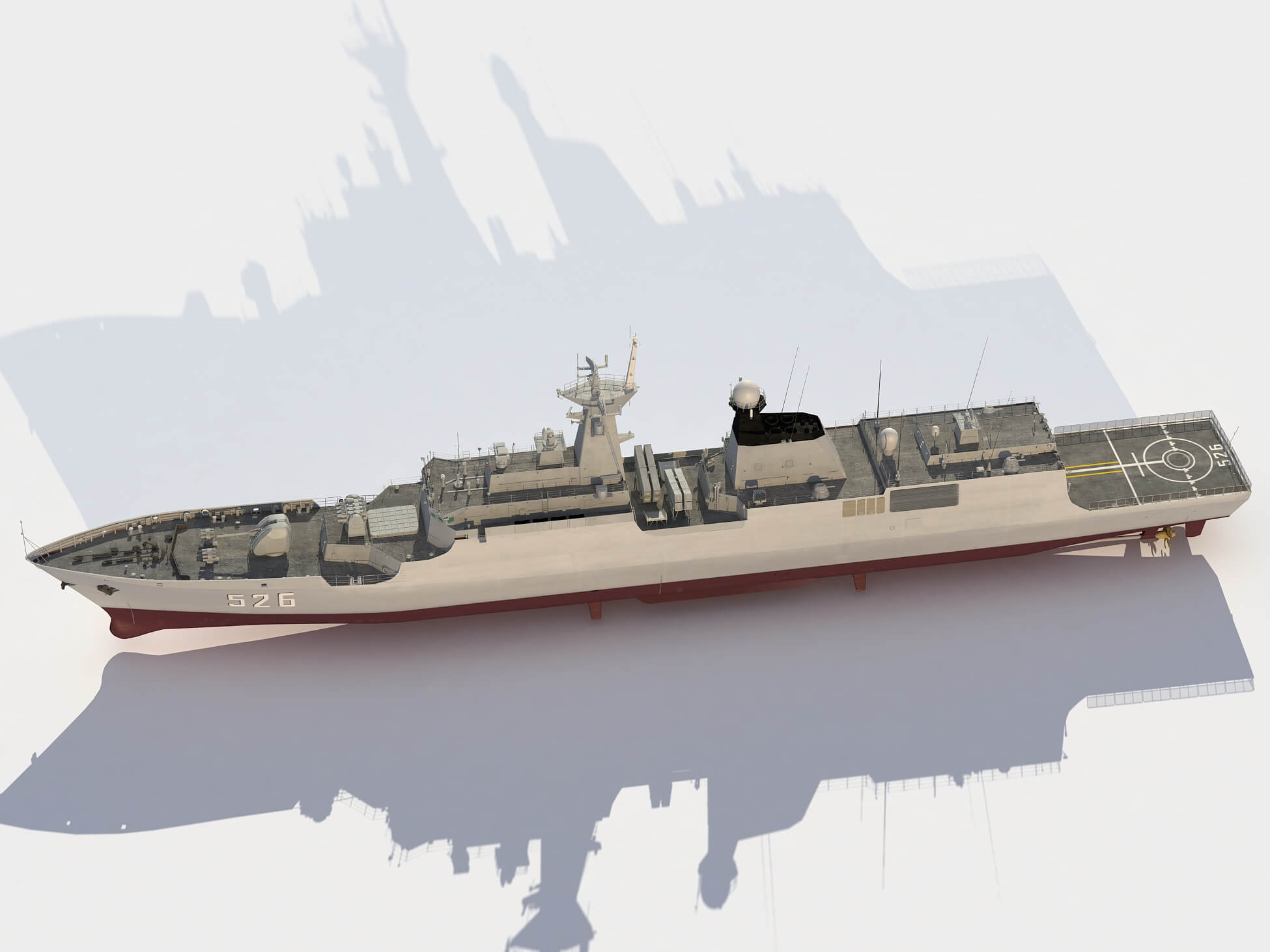 526 Wenzhou Type 054 Class Frigate - 3D Model by Mermodels