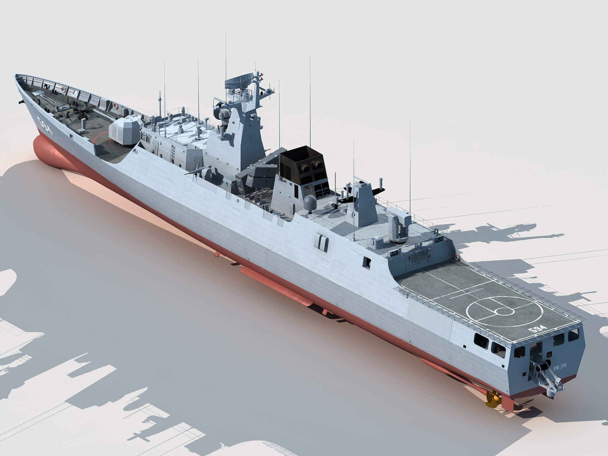 594 Zhuzhou Type 056A Jiangdao Class Corvette - 3D Model by Mermodels