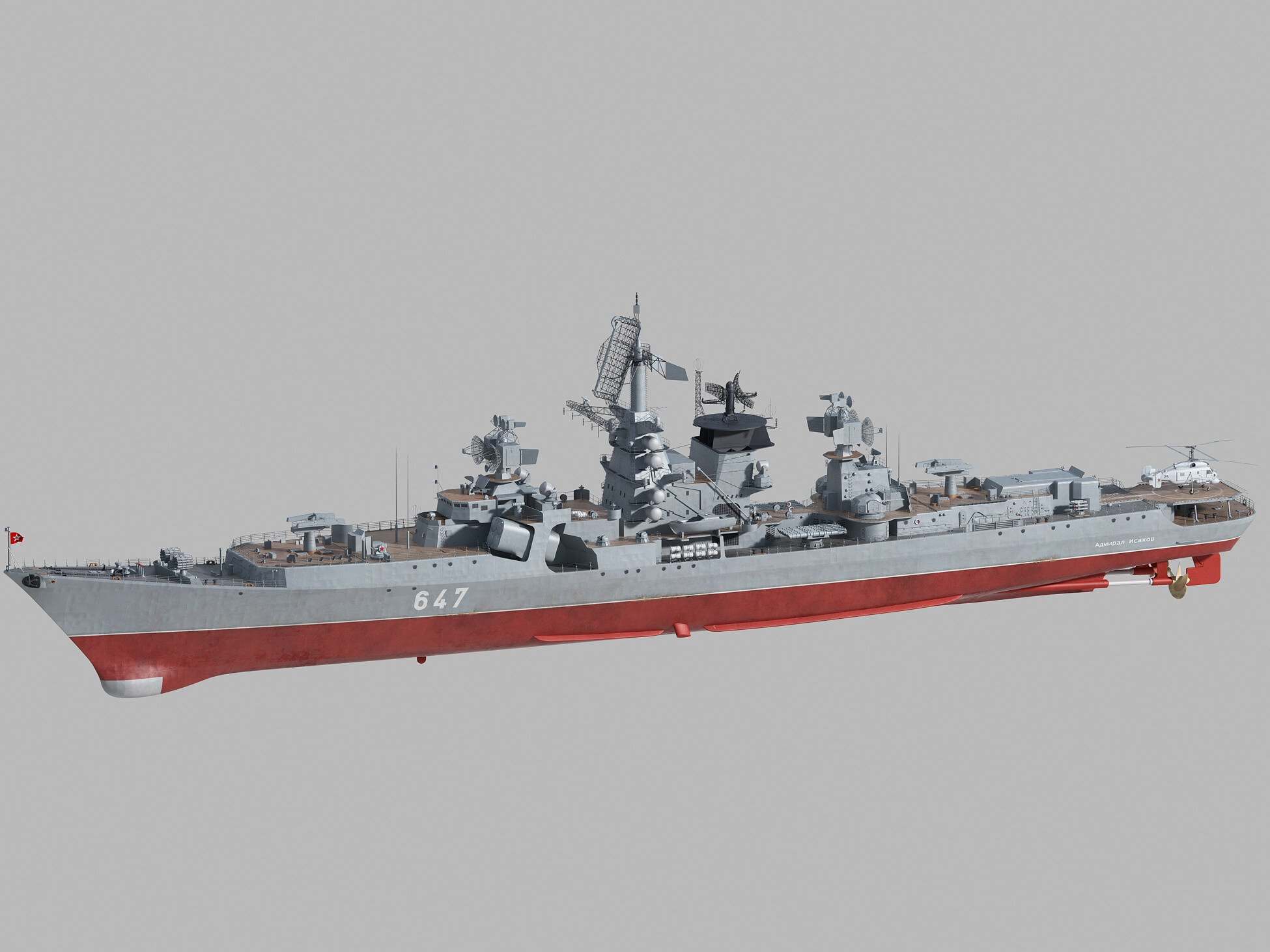 Admiral Isakov Kresta-II Class Cruiser 3D Model by Mermodels