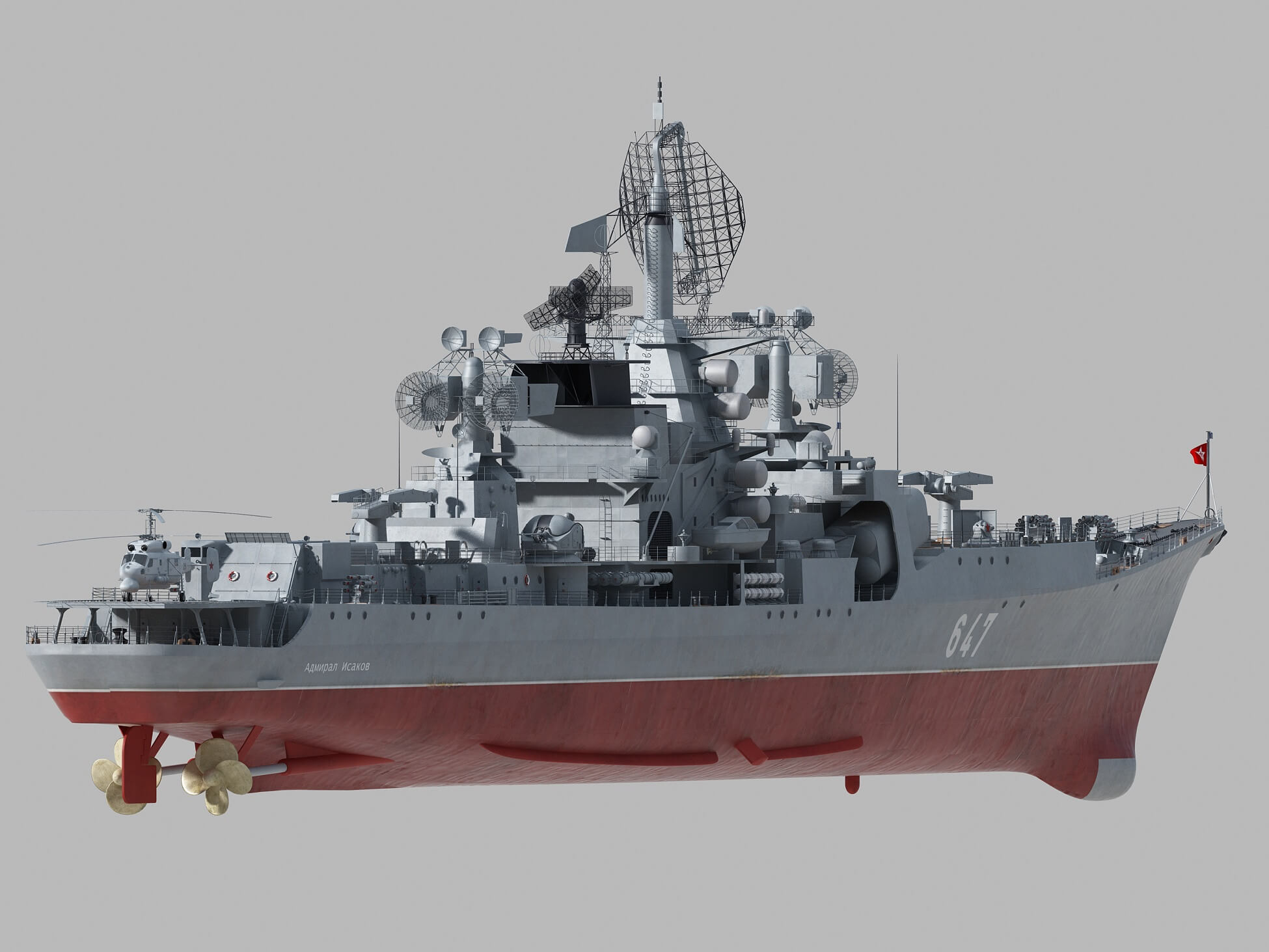 Admiral Isakov Kresta-II Class Cruiser 3D Model by Mermodels