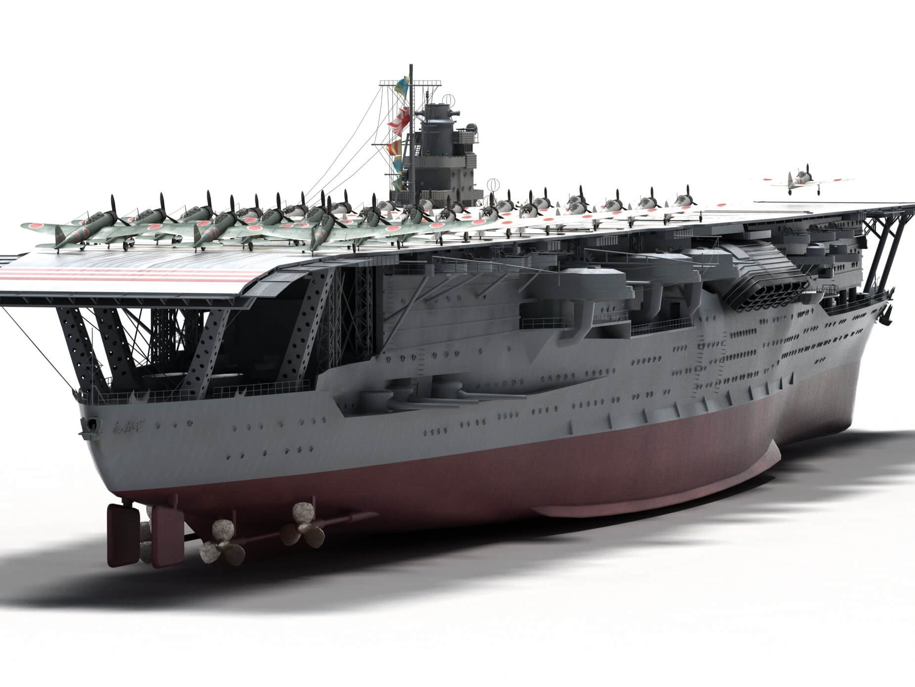Akagi IIWW Carrier - 3D Model by Mermodels