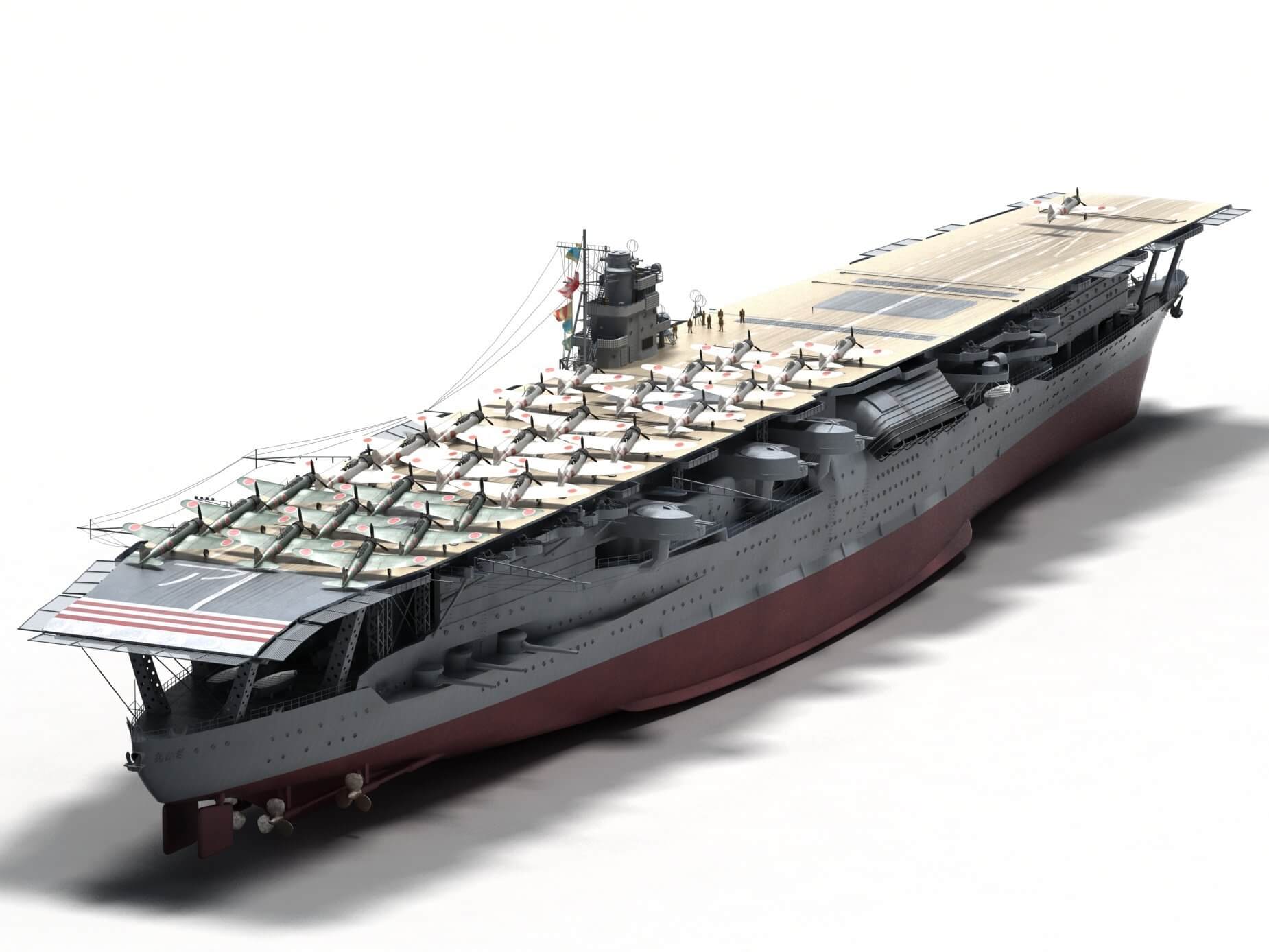 Akagi IIWW Carrier - 3D Model by Mermodels