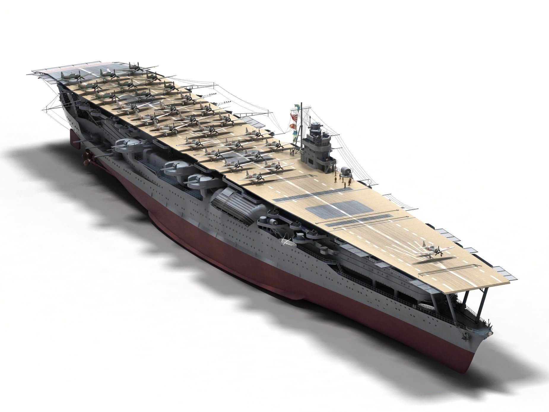 Akagi IIWW Carrier - 3D Model by Mermodels
