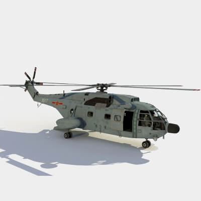 Changhe Z-8J Helicopter 3D Model by Mermodels