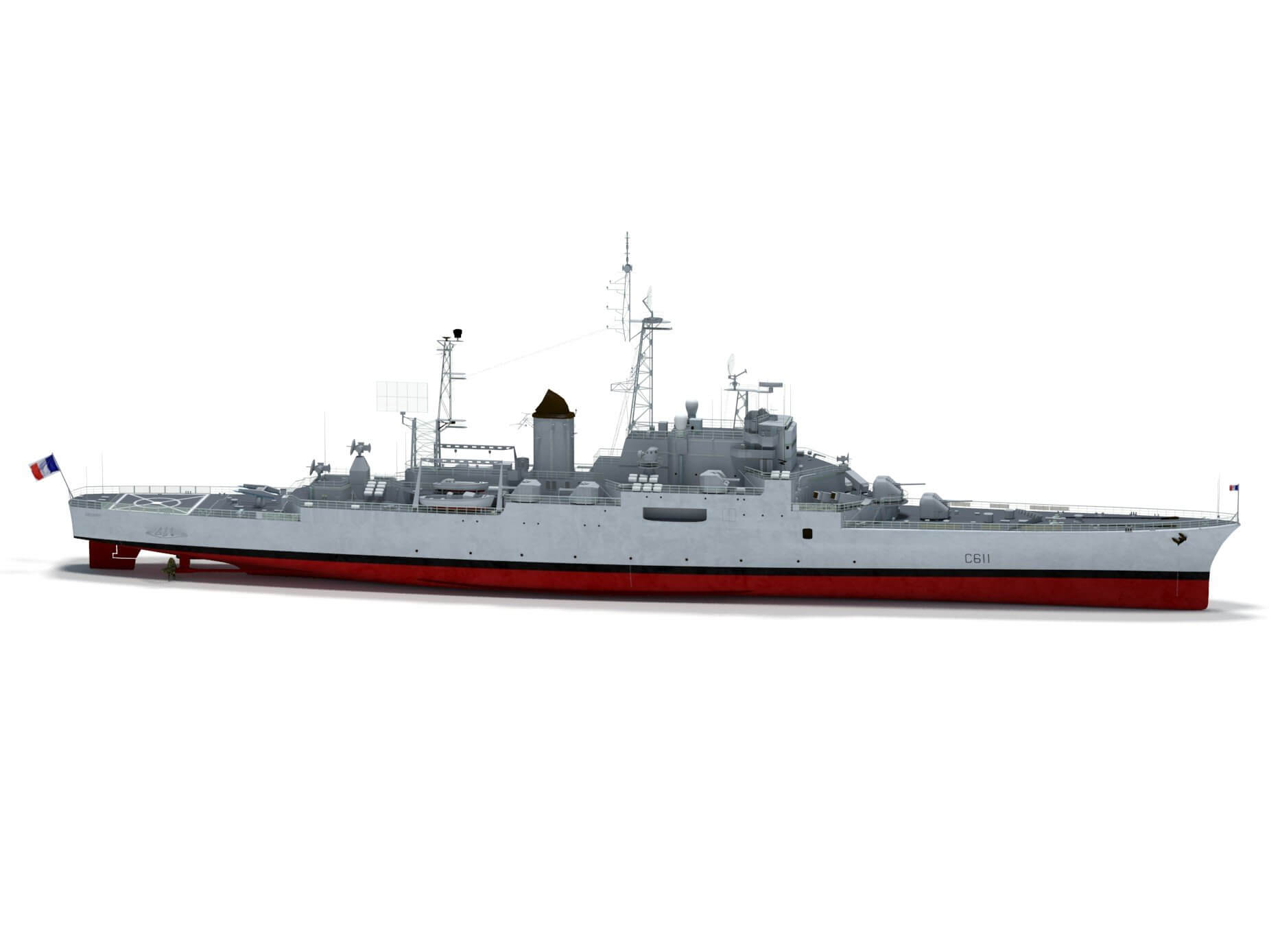 Colbert C611 French Cruiser - 3D Model by Mermodels